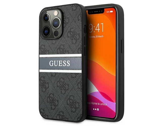 3G Guess Stripe (GUHCP13L4GDGR) siva zaštitna maska za iPhone 13 Pro 6.1