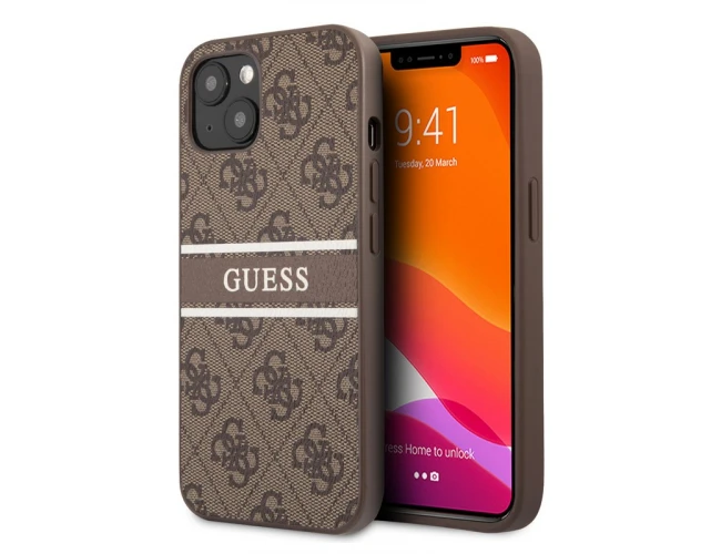 3G Guess Stripe (GUHCP13M4GDBR) braon zaštitna maska za iPhone 13 6.1