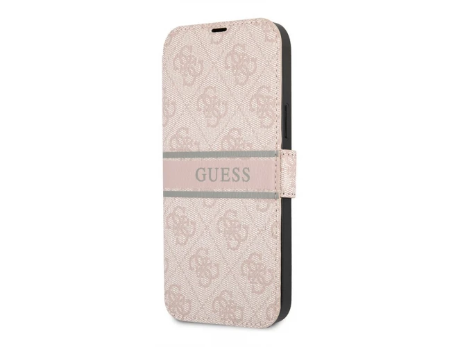 3G Guess Stripe Bk Pu (GUBKP13M4GDPI) roze preklopna futrola za iPhone 13 6.1