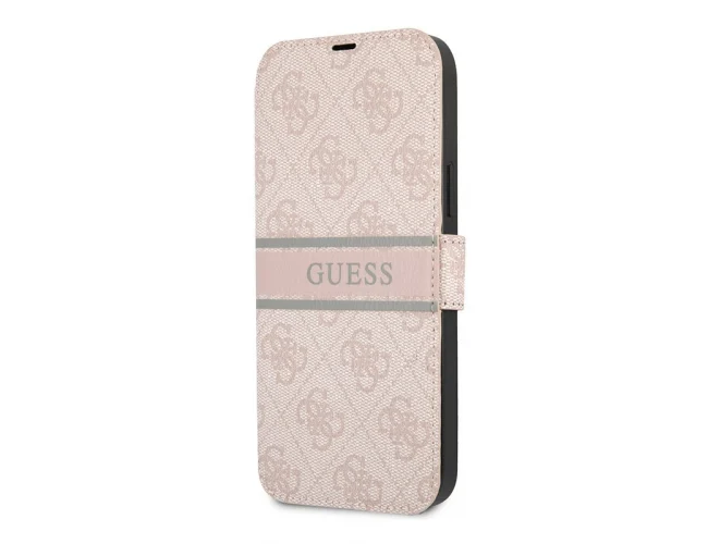 3G Guess Stripe Bk Pu (GUBKP13M4GDPI) roze preklopna futrola za iPhone 13 6.1