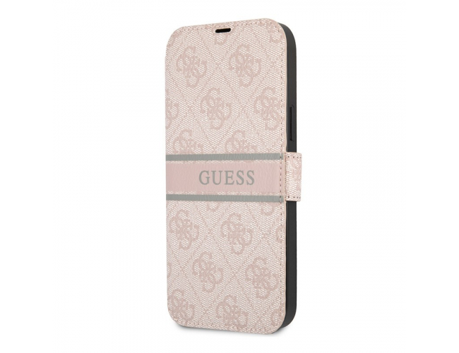 3G Guess Stripe Bk Pu (GUBKP13L4GDPI) roze preklopna futrola za iPhone 13 Pro 6.1