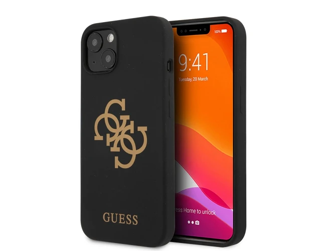 3G Guess Hc Silicone (GUHCP13MLS4GGBK) crna zaštitna maska za iPhone 13 6.1