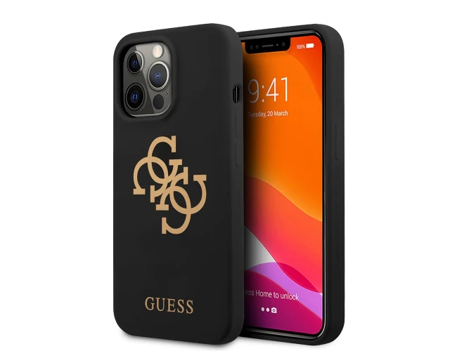 3G Guess Hc Silicone (GUHCP13XLS4GGBK) crna zaštitna maska za iPhone 13 Pro Max 6.7