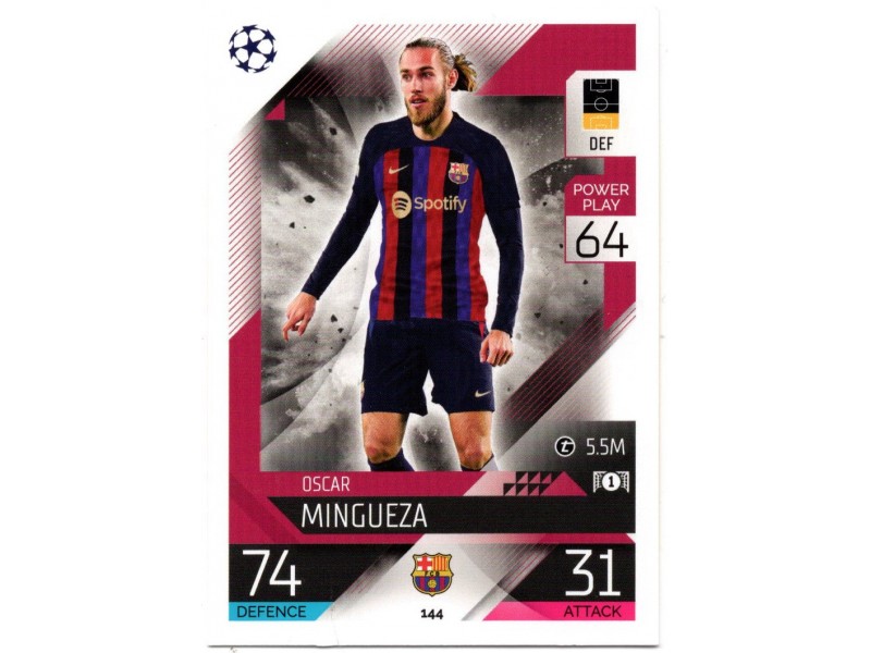 144.Oscar MINGUEZA -FC BARCELONA- Match ATTAX 2023