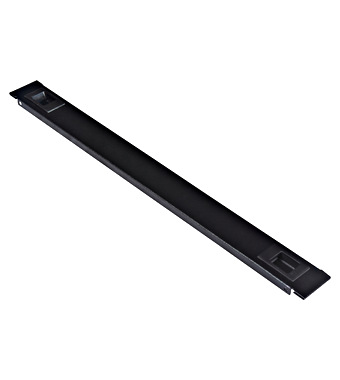 19" Slepi panel 1HU, montaža snap-in, metalni, RAL9005, crni