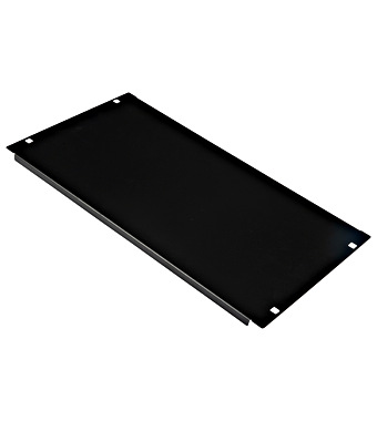 19" Slepi panel 6HU, montaža vijkom, metalni, RAL9005, crni