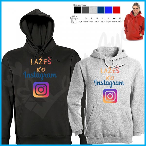 Ležeš ko instagram ženski duks