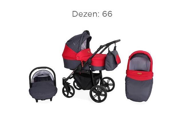 KUNERT SILVER kolica za bebe - CRNI RAM, SET 2U1