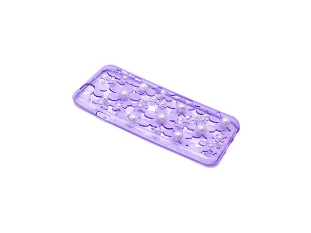 Futrola silikon Flower Pearl za Iphone 6/6S ljubicasta