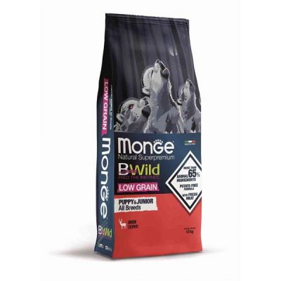 Monge BWild Puppy All Breeds Low Grain Jelen 12kg