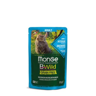 Monge BWild Cat Adult Inćun i Povrće Kesica 85g