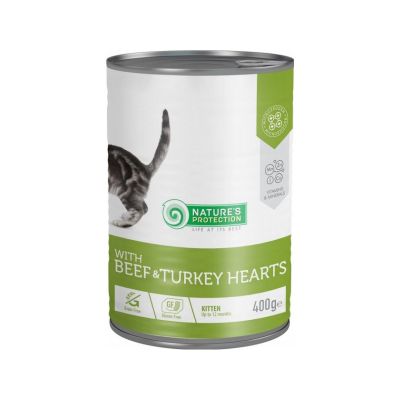 Nature's Protection Kitten Govedina i Ćureča Srca Konzerva 400g