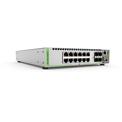 Allied Telesis 10 Gigabit Layer 3 Stackable Switch, 12 x 100/1000/10GBASE-T and 4 x SFP+ ports. | AT-XS916MXT-50