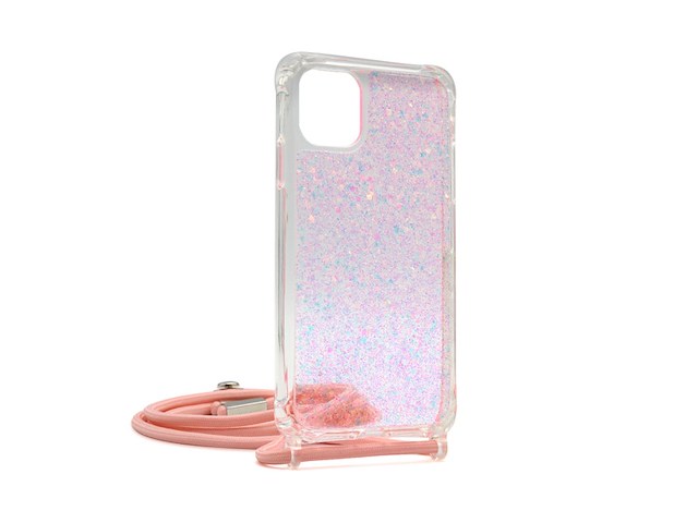Futrola Shiny with strap za Iphone 11 roze