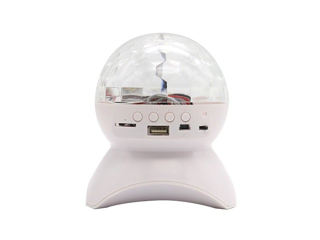 Lampa Disco ball rotirajuca sa zvucnikom bela