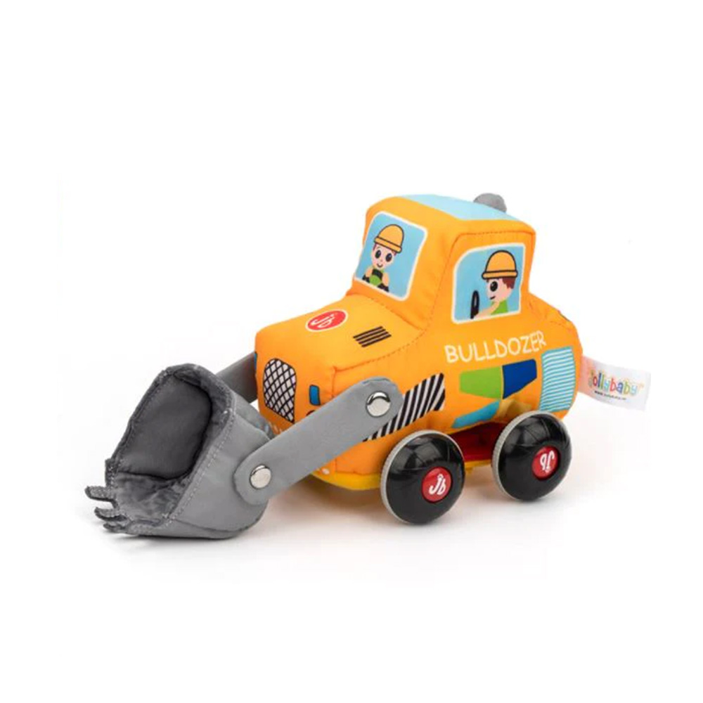 Jollybaby platnena igračka buldožer na potez 8310J-3