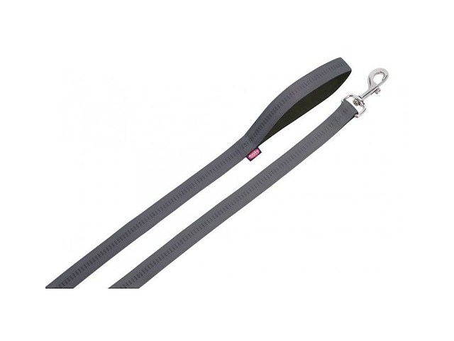 Povodac Soft Grip 120cm, 25mm sivo crni