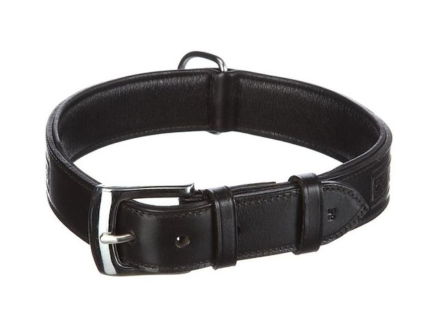 Kožna ogrlica za pse `Canduro` crna 30mm, 35cm