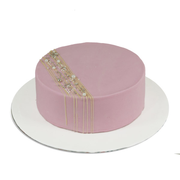 Roze torta sa perlicama