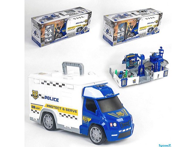 Policijski kamion i garaza sa auticima