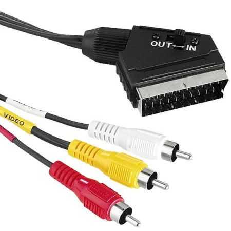 Scart-RCA (činč) kabel dužina 1.5 met., sa prekidačem - Scart to 3 RCA cable