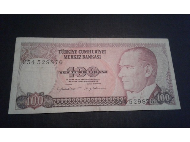 Turska 100 lira iz 1970.god.