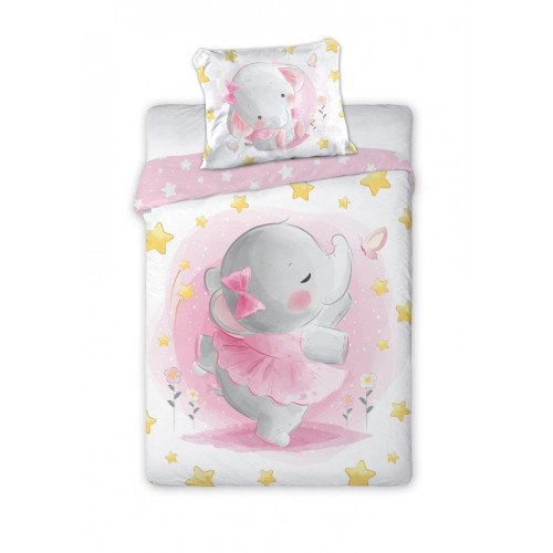 Posteljina za bebe Cuddles Slatka Slonica 100×135+40x60cm – 5907750597024