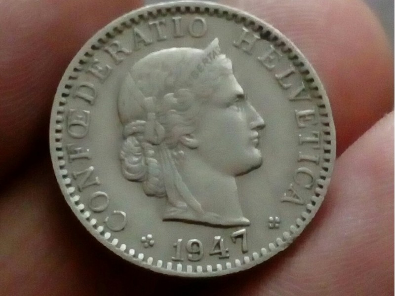 Svajcarska, 20 rapena 1947