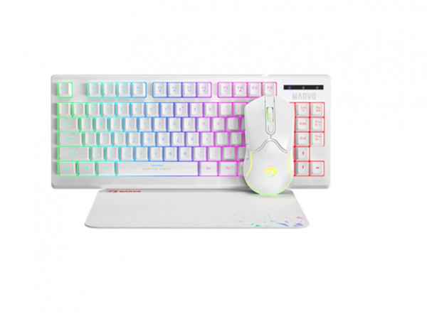 TASTATURA+MIS USB MARVO CM310 WHITE GAMING