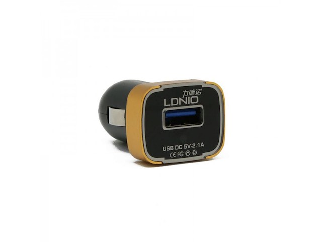 Auto punjac LDNIO DL-C22 dual USB 2.1A sa iPhone lightning kablom beli