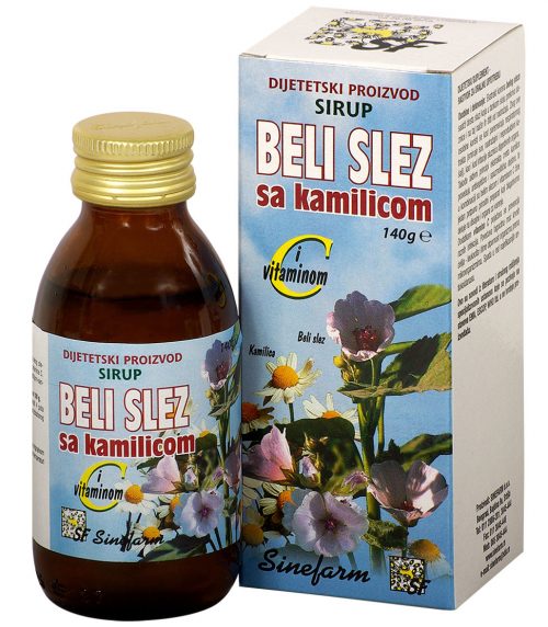 SINEFARM SIRUP BELI SLEZ SA VITAMINOM C 140 G