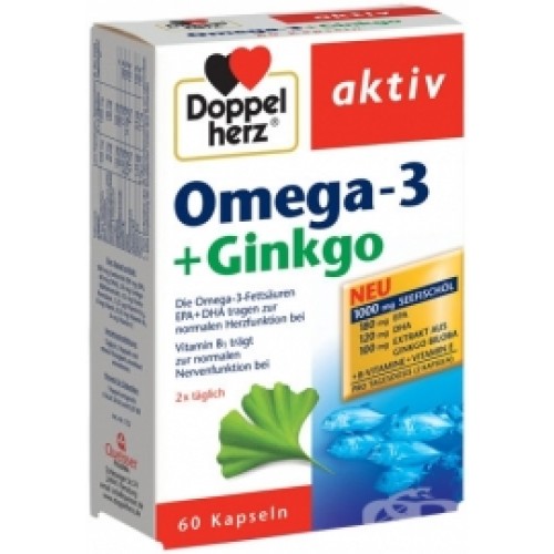 DH Aktiv Omega 3 + Ginkgo biloba kapsule a60