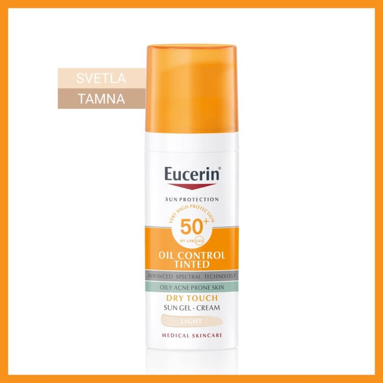 Eucerin Sun oil control tonirani gel-krem SPF50+ svetli 50ml