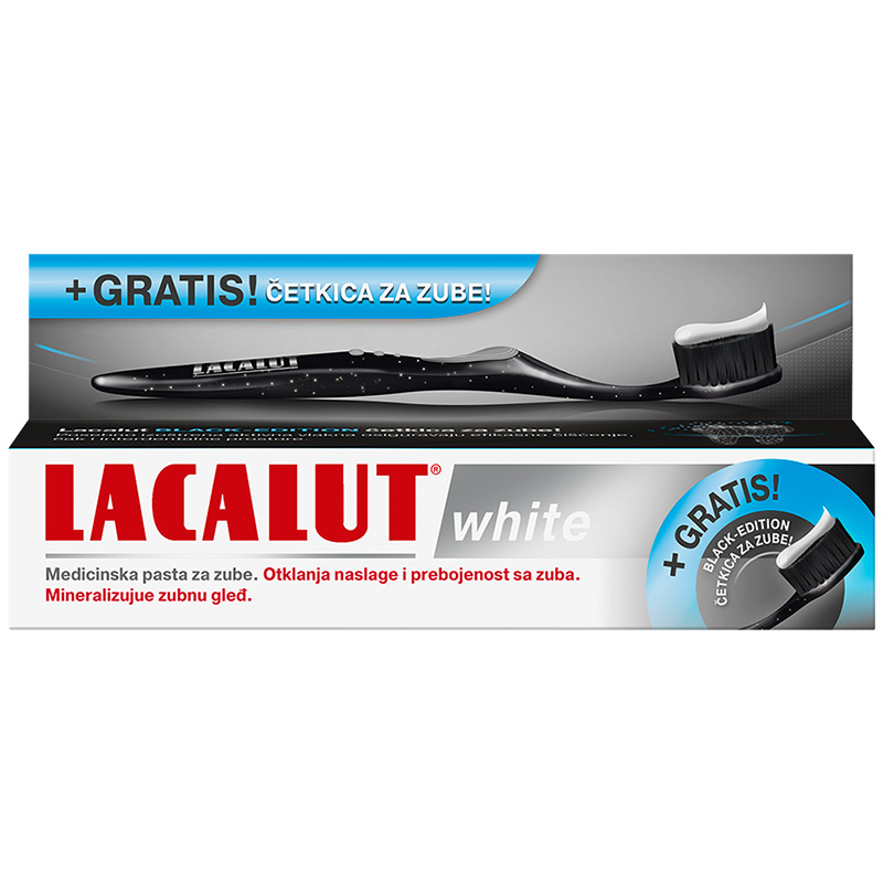 LACALUT WHITE PASTA 75 ML+CRNA ČETKICA