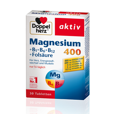 DH Aktiv Magnezijum 400+B1+B6+B12+Folna kiselina tablete a30