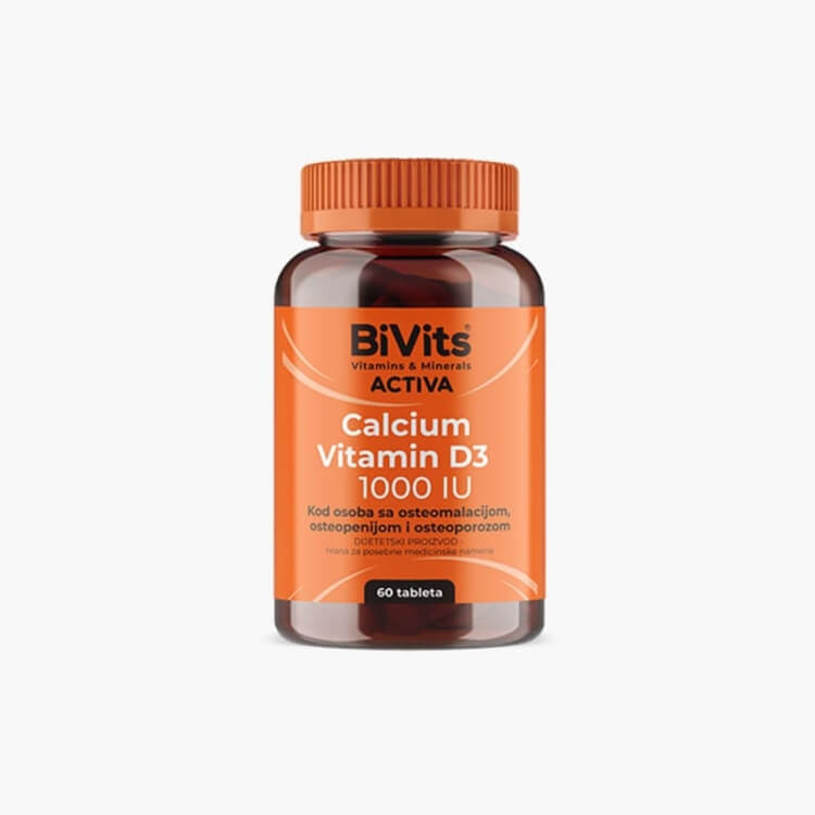 BiVits Activa kalcijum + vitamin D3 1000 IU 60 tableta