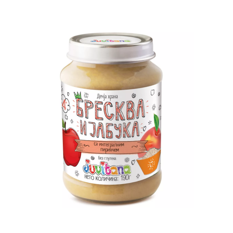 Juvitana kašica breskva, jabuka i integralni pirinač 190g