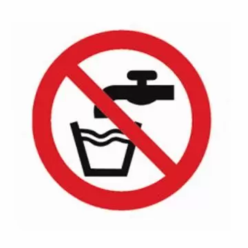 Piktogram nalepnica ROTH, zabrana upotrebe vode za piće, Ø 100 mm