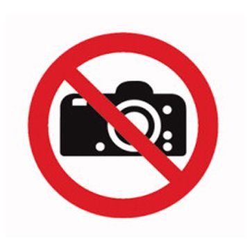 Piktogram nalepnica ROTH, zabranjeno fotografisanje, Ø 200 mm