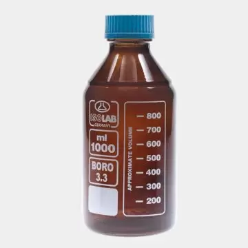 ISOLAB laboratorijska boca GL 45 smeđa boja, 2000 ml, 1 komad