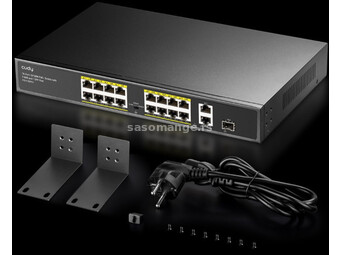 Cudy FS1018PS1 16-Port 10/100M PoE+ Switch, 1Gbit Uplink + 1 Gbit Combo SFP Port, 200W, steel case