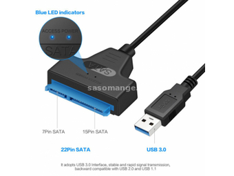 3G (88950) adapter USB 3.0 (muški) na SATA (ženski) crni