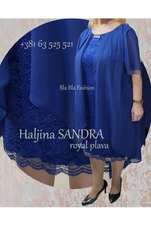 Haljina Sandra Royal Plava Za Punije Dame