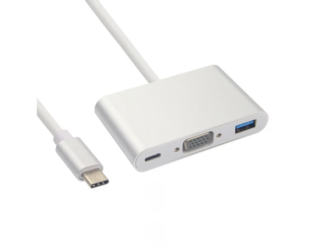 3G (85461) adapter tip C (muški) na VGA (ženski),USB 3.0 (ženski),tip C (ženski) beli