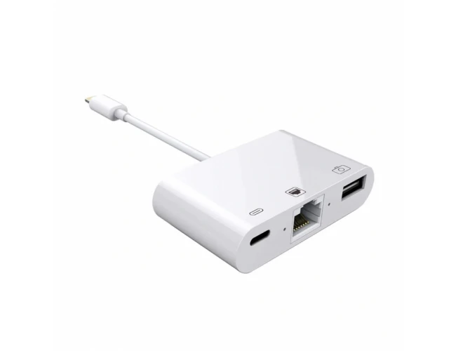 3G (90274) adapter Lightning (muški),RJ45 (ženski), USB (ženski) beli