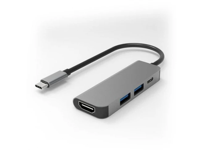 3G (88938) adapter tip C (muški) na HDMI (ženski),2xUSB 3.0 (ženski),tip C (ženski) sivi