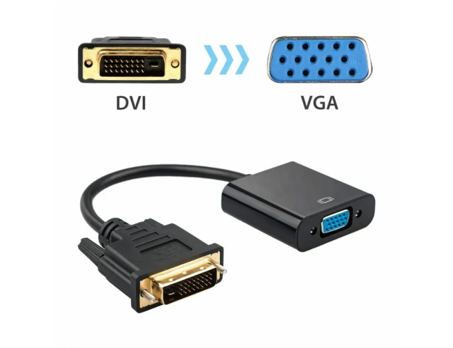3G (94110) adapter DVI (muški) na VGA (ženski) crni