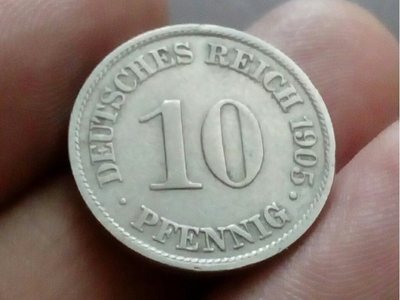 Nemacka, 10 pfennig 1905 A