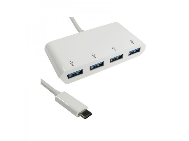 E-green USB 3.1 tip C HUB 4port beli