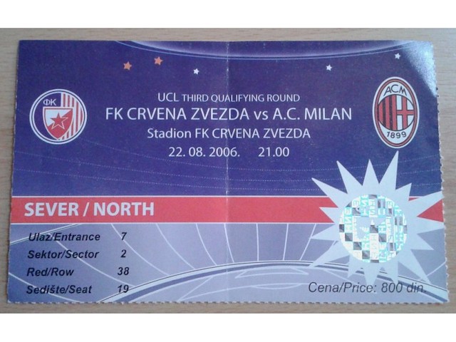 CRVENA ZVEZDA-MILAN 22.08.2006. SEVER